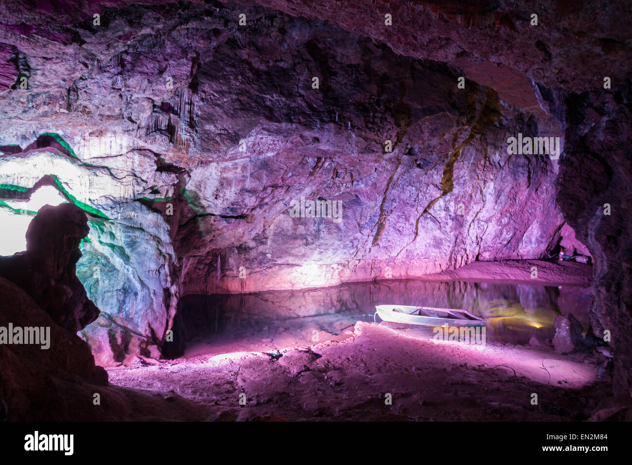 Cave formations in the Carboniferous limestone of the Mendip Hills are ...