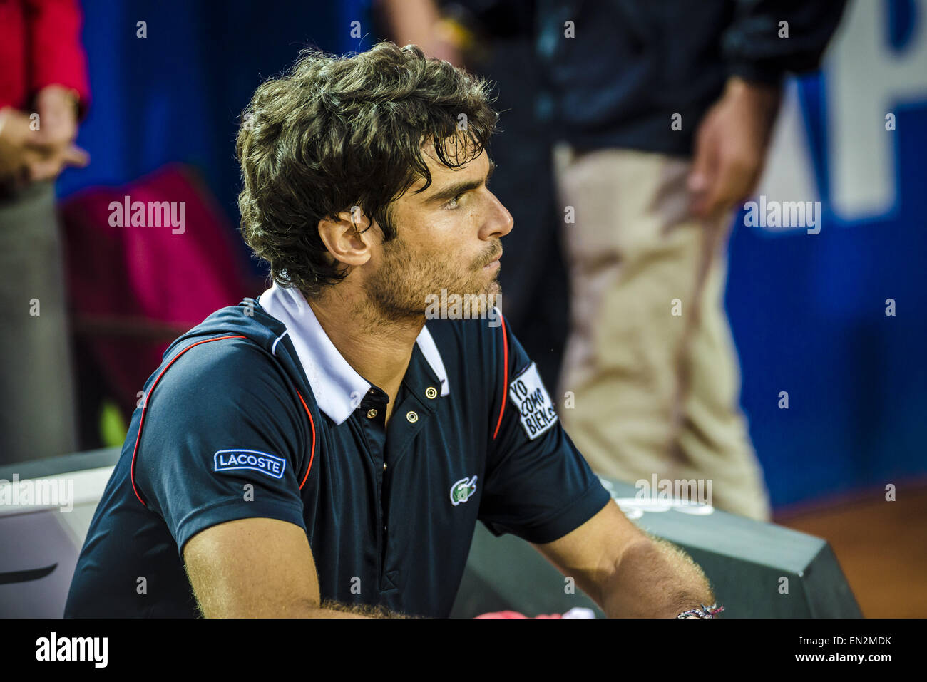 Barcelona, Catalonia, Spain. 26th Apr, 2015. PABLO ANDUJAR (ESP) awaits ...