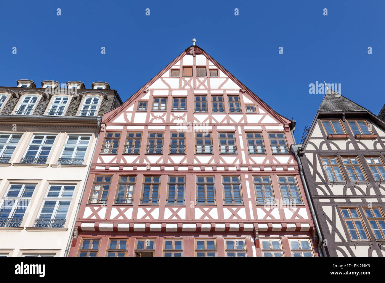 Traditional half-timbered buildings in Frankfurt Main, Germany Stock ...