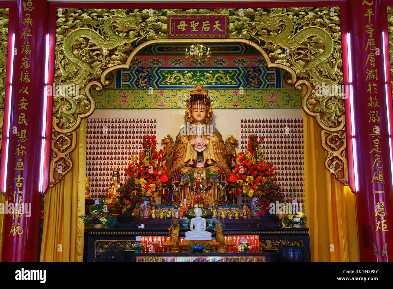 Altar of Mazu, Goddes of the Sea at the Thean Hou Chinese Temple, Kuala ...