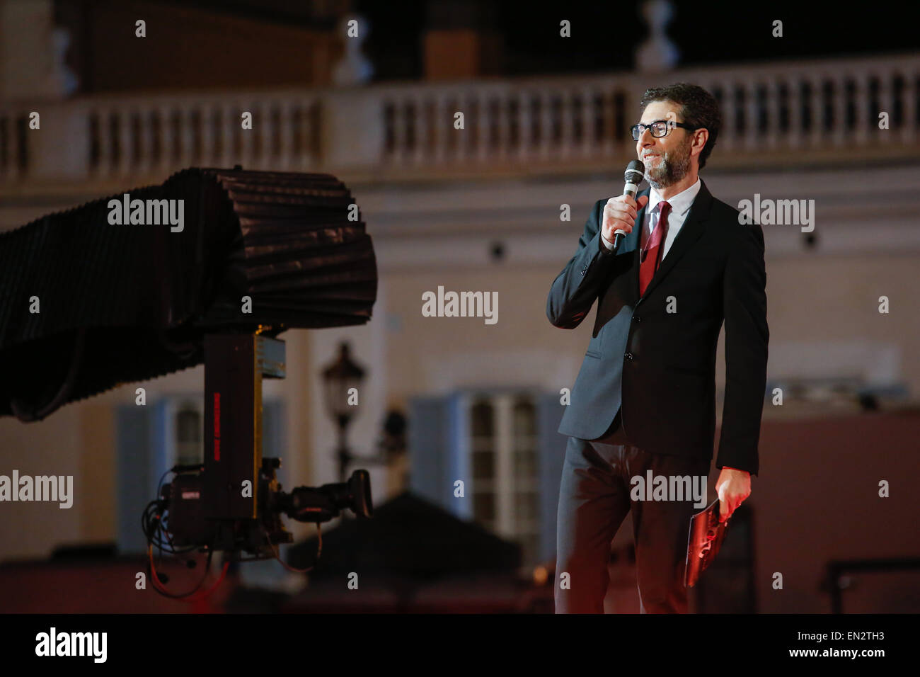 Rome, Italy. 25th Apr, 2015. Fabio Fazio, Italian conductor and ...