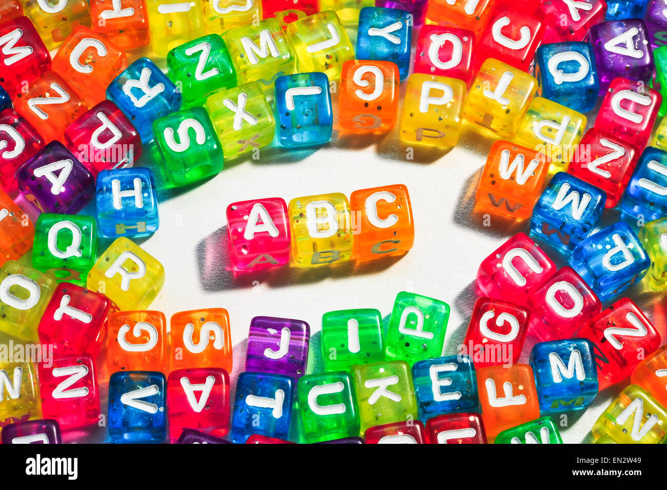 ABCs - Alphabet Small Colorful Beads Stock Photo - Alamy