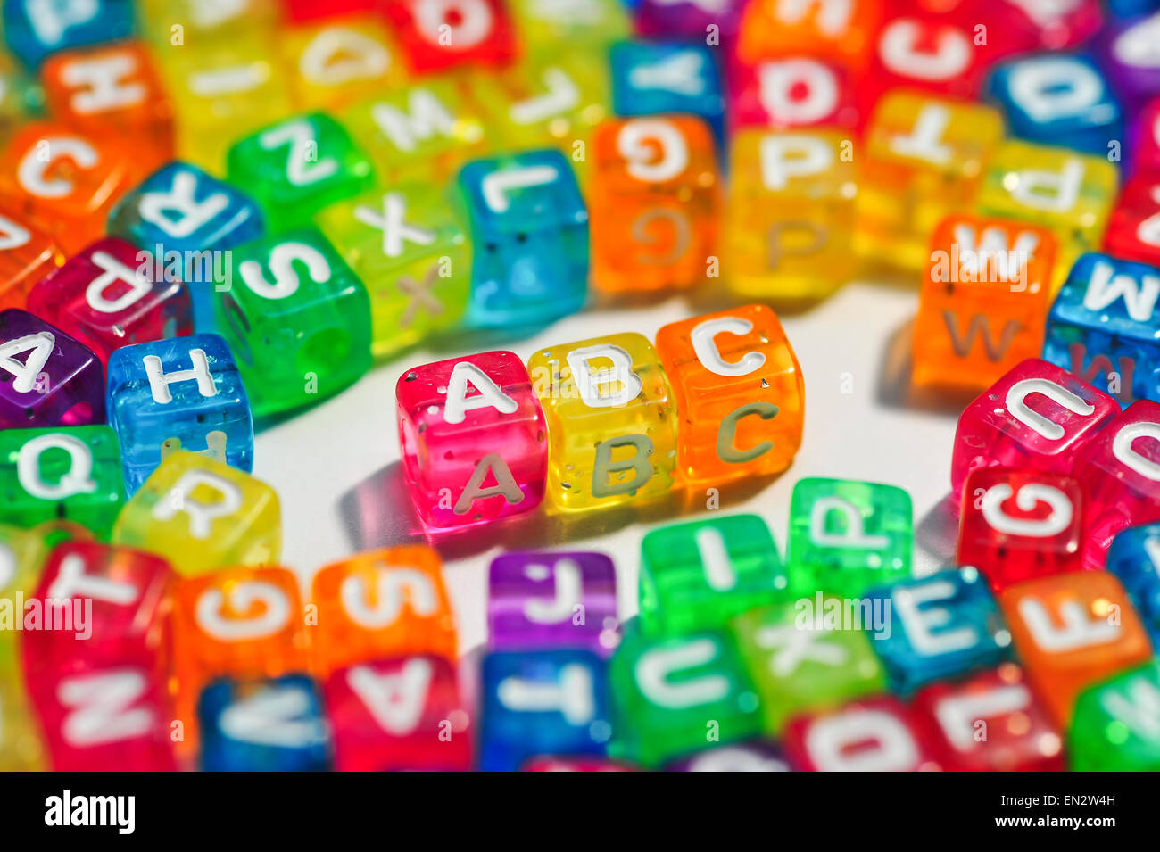 ABCs - Alphabet Small Colorful Beads Stock Photo - Alamy