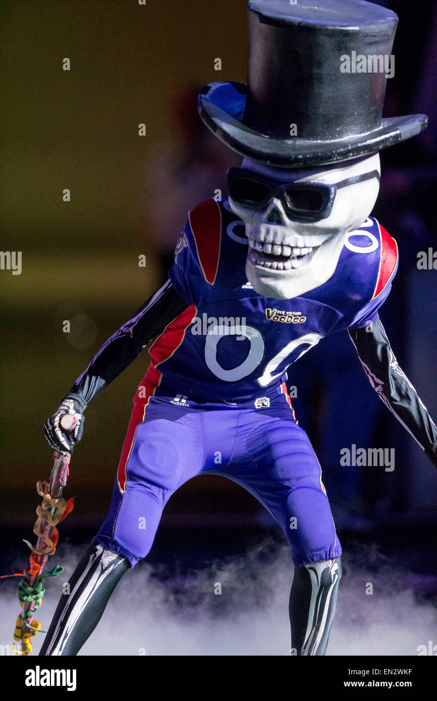 New Orleans, LA, USA. 26th Apr, 2015. New Orleans VooDoo mascot Bones ...