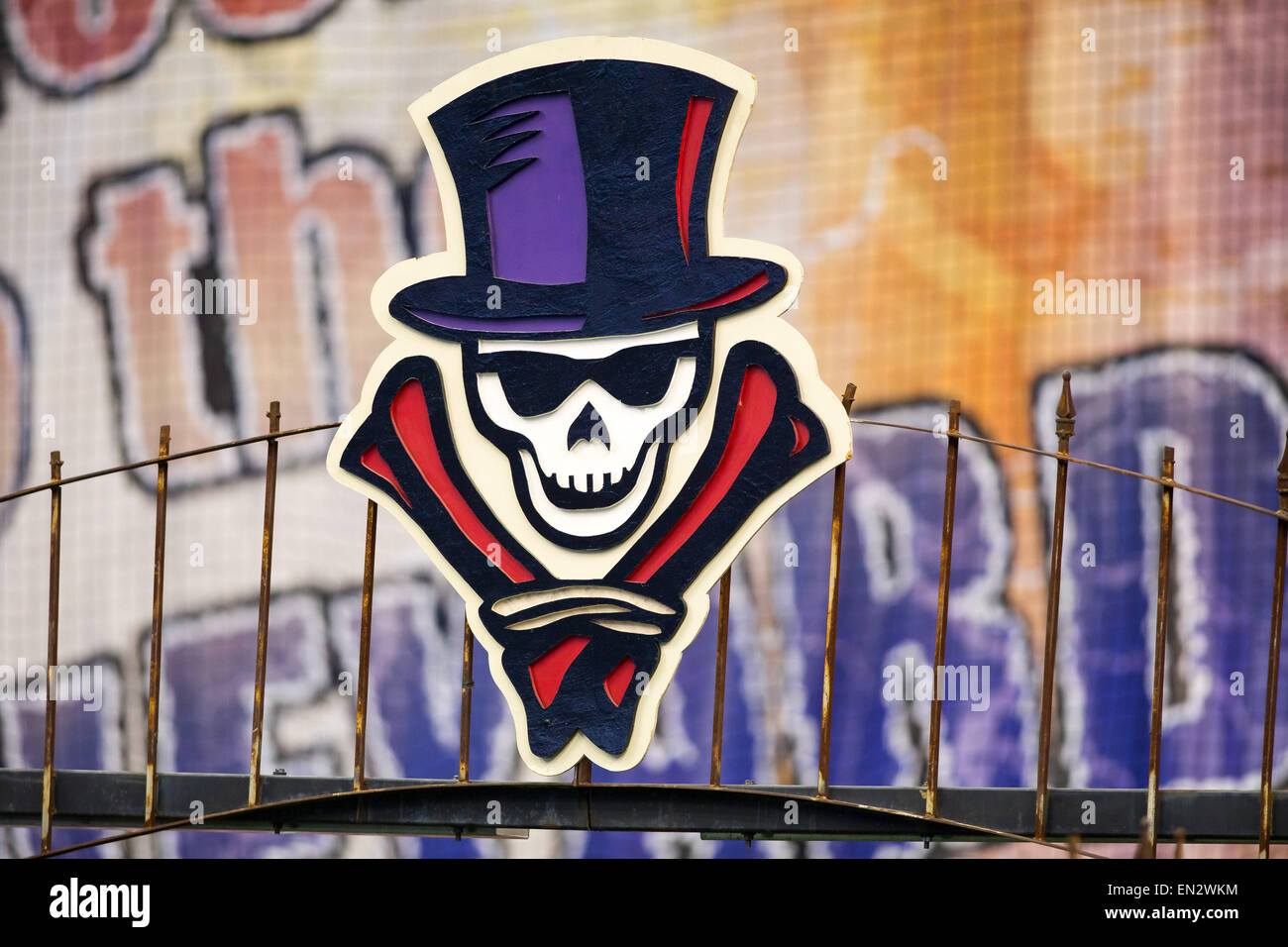 New Orleans, LA, USA. 26th Apr, 2015. New Orleans VooDoo logo during ...