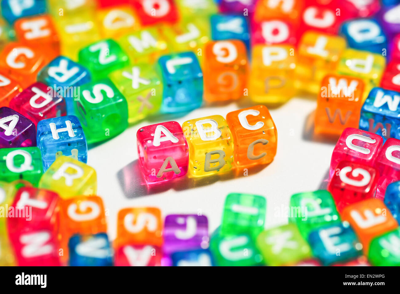ABCs - Alphabet Small Colorful Beads Stock Photo - Alamy