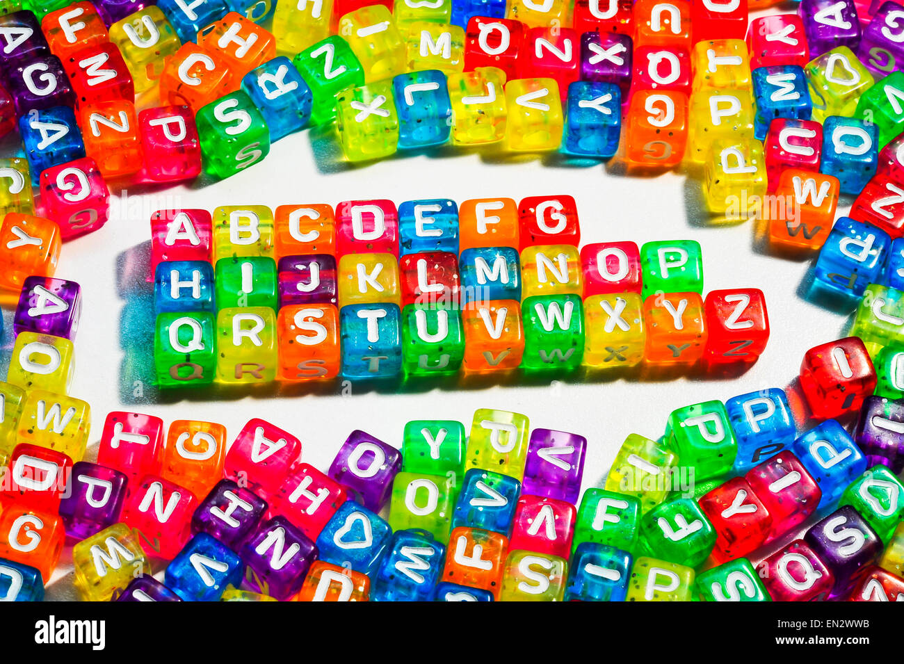 ABCs - Alphabet Small Colorful Beads Stock Photo - Alamy