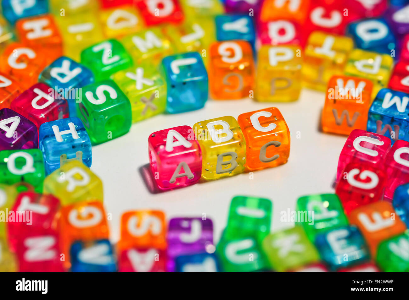 ABCs - Alphabet Small Colorful Beads Stock Photo - Alamy