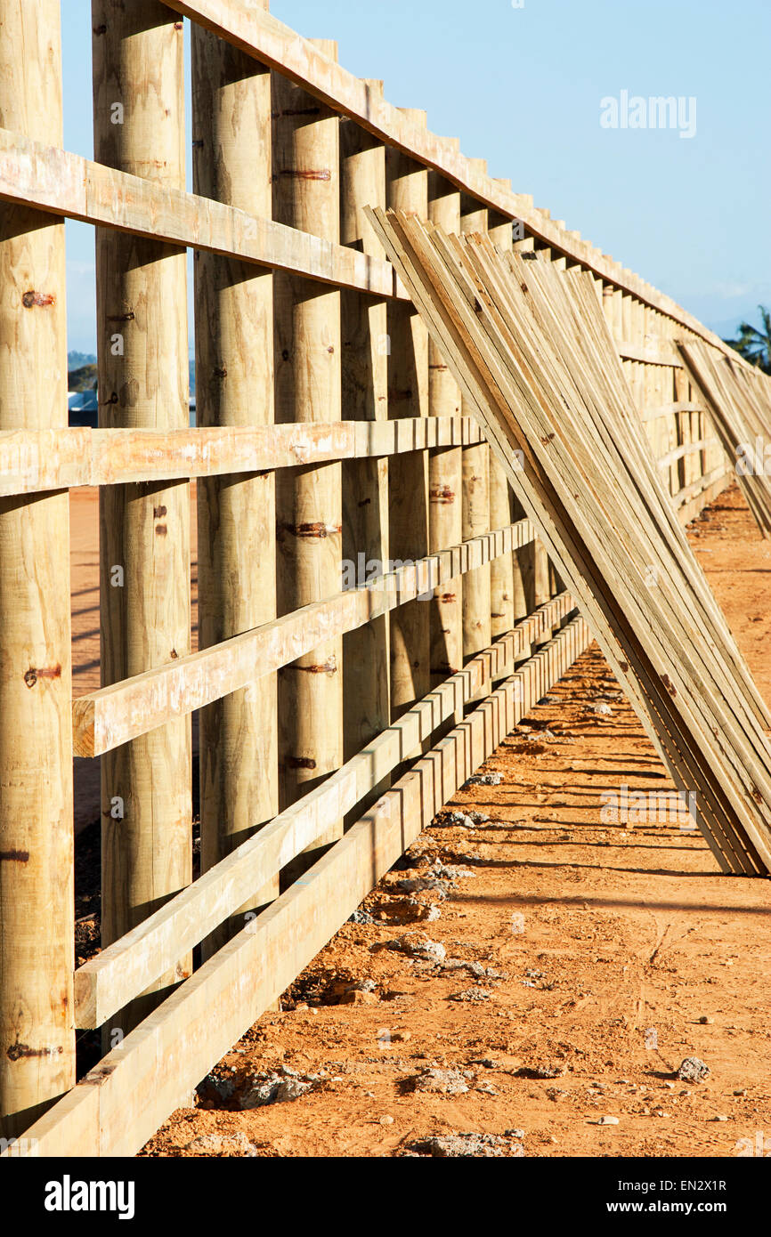 constructing a new fence in a new building area Stock Photo - Alamy