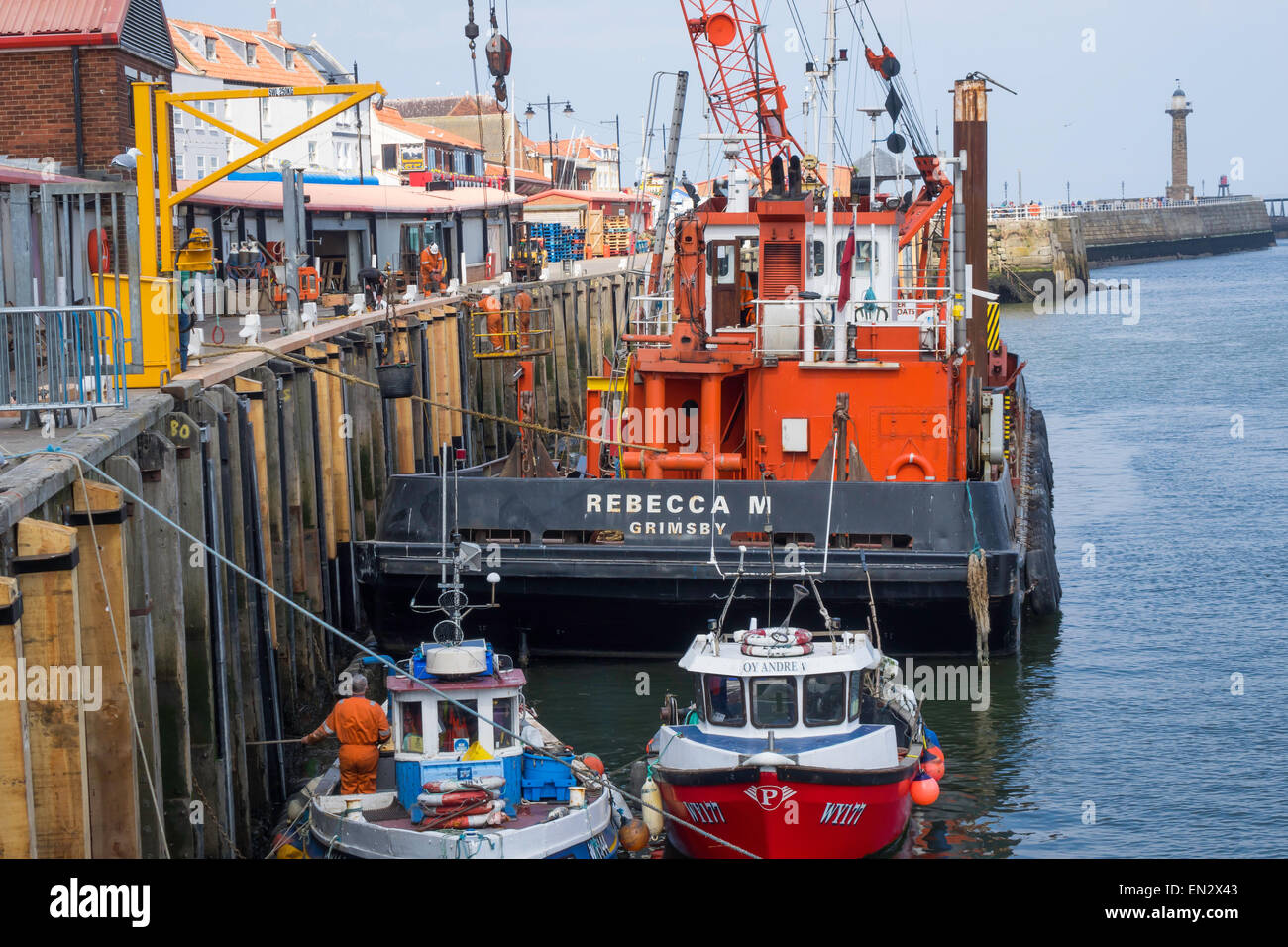 Inshore Multi Purpose Vessel Rebecca M replacing timbers on the side of ...