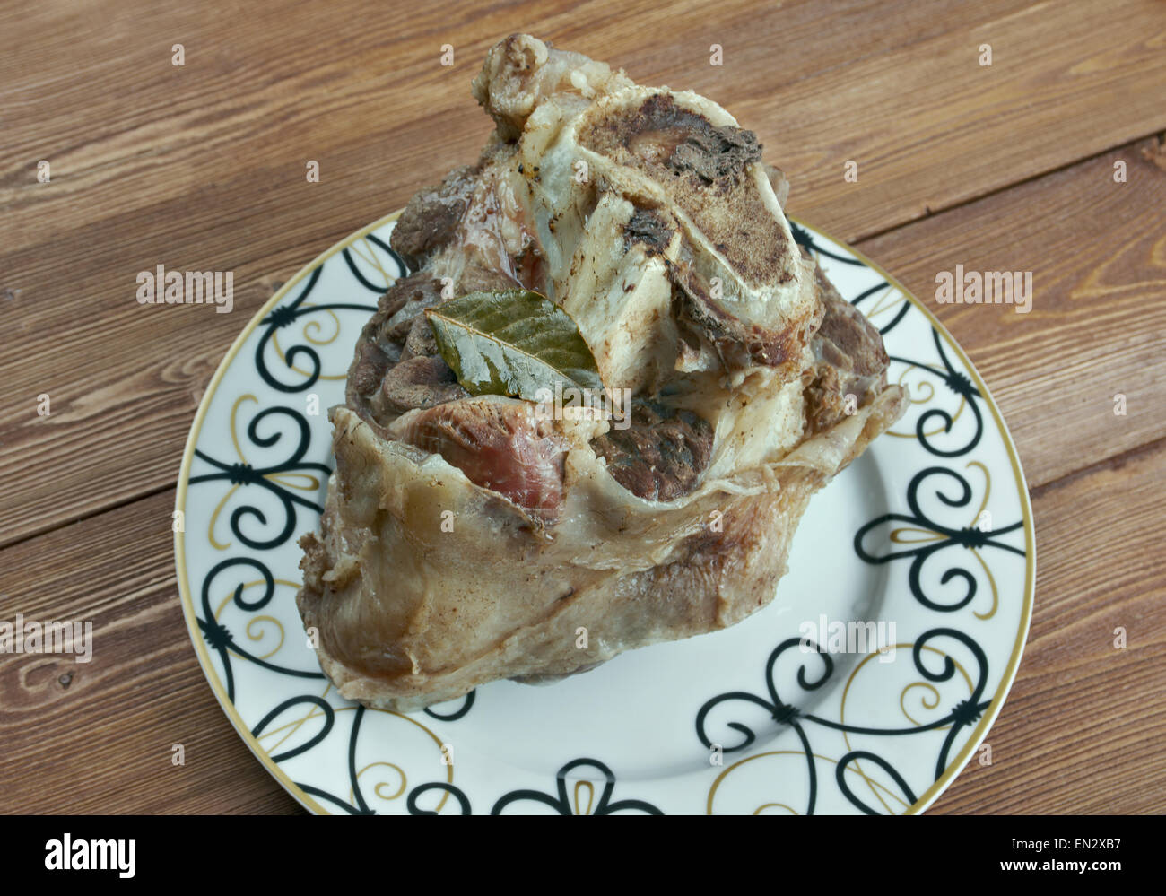 beef boiled leg - close up Stock Photo - Alamy