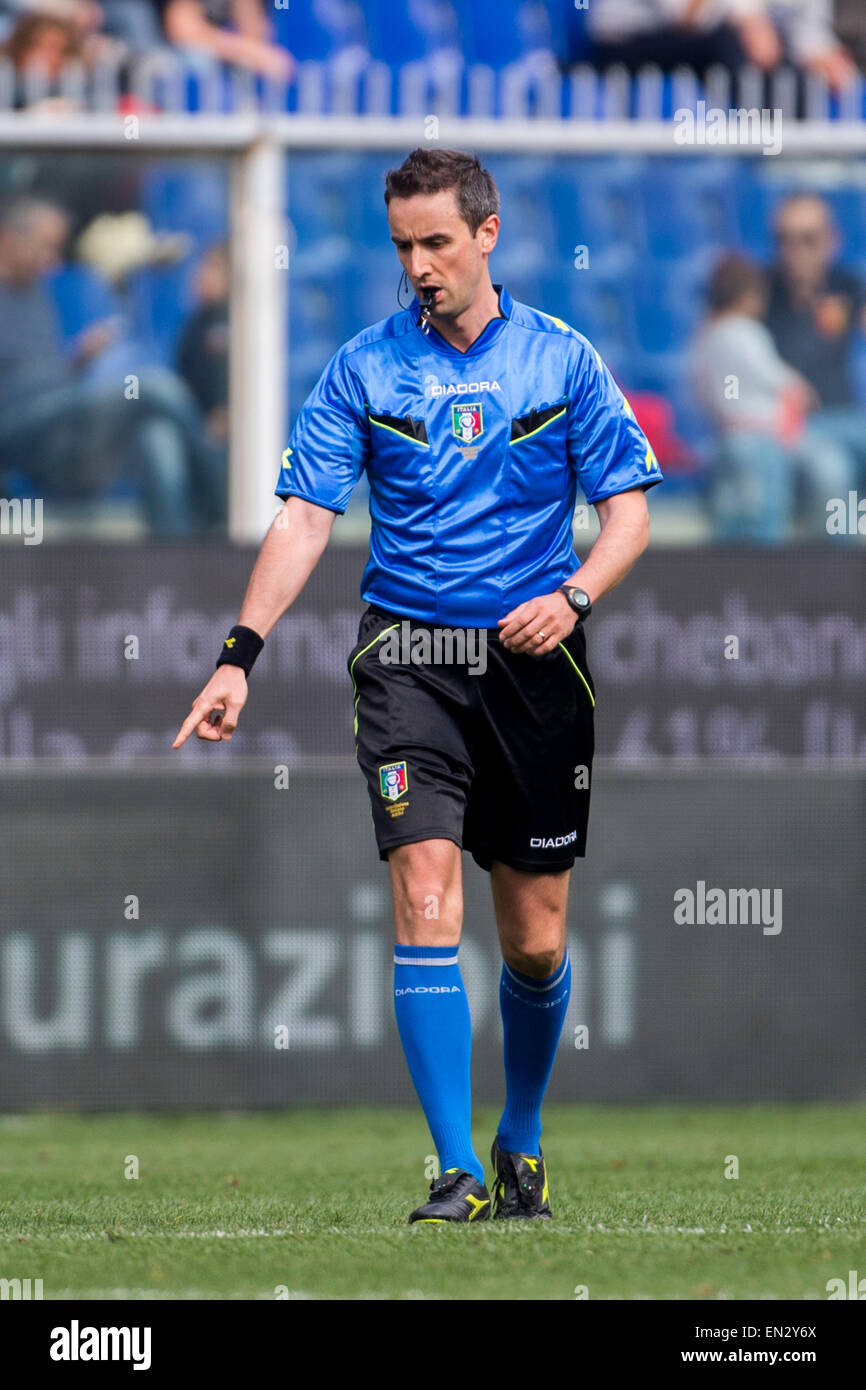 Genova, Italy. 26th Apr, 2015. Sebastiano Peruzzo (Referee) Football ...