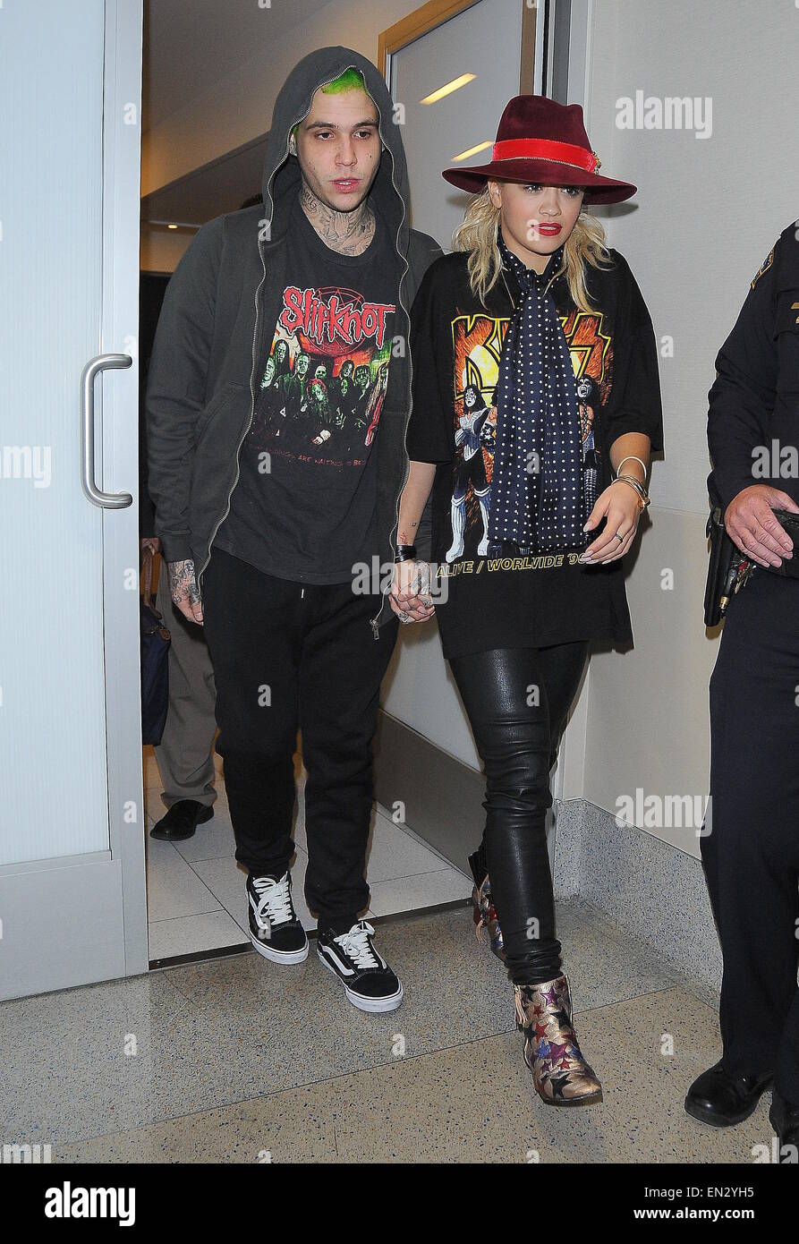 Rita Ora and boyfriend, Ricky Hill arrive at Los Angeles International ...