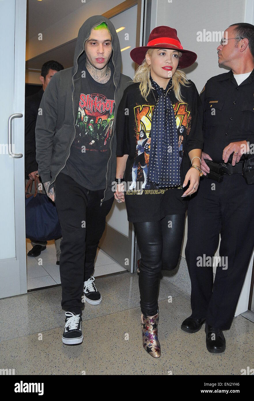 Rita Ora and boyfriend, Ricky Hill arrive at Los Angeles International ...