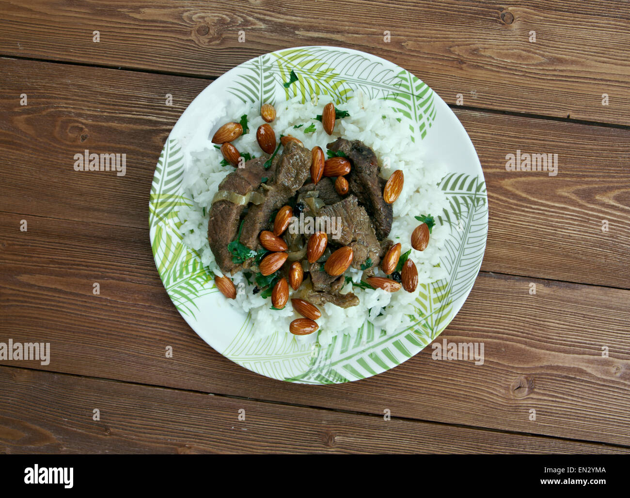 Mansaf - traditional Jordanian and Palestinian dish.made of lamb cooked ...