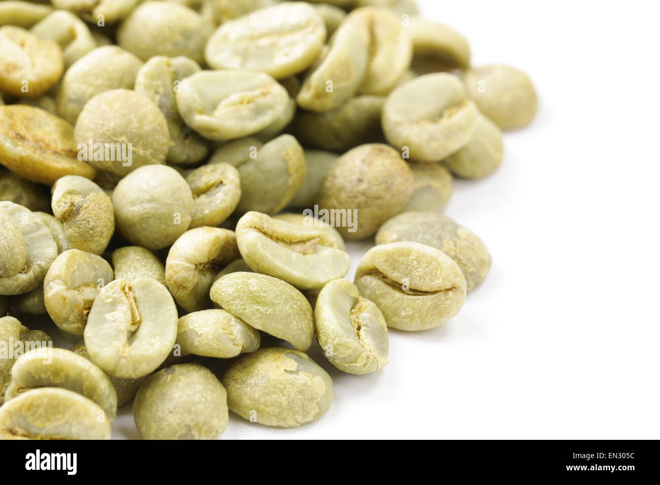 organic green coffee beans close-up, healthy food Stock Photo - Alamy