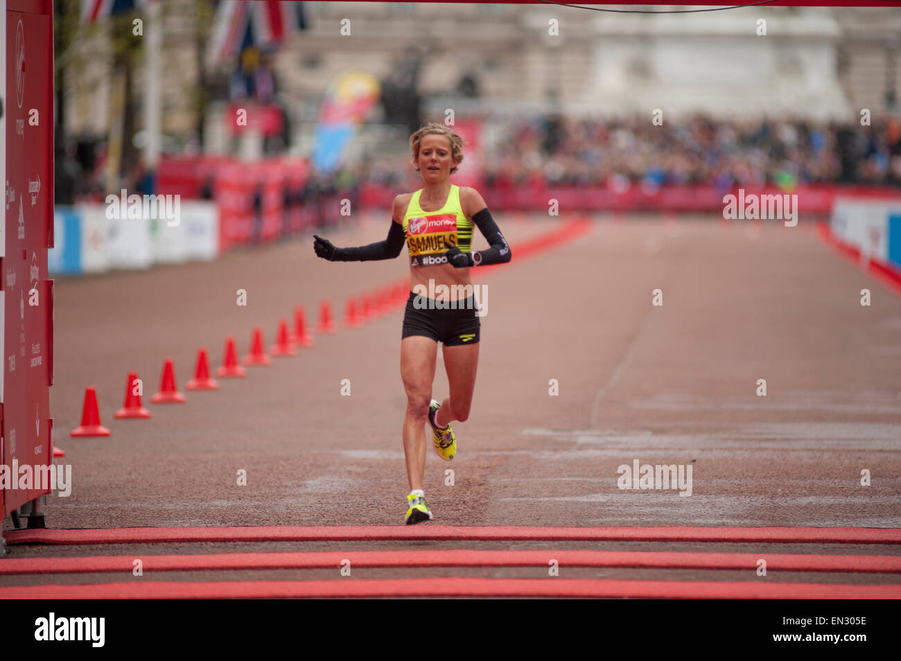 GB’s top women’s runner Sonia Samuels finishes the Virgin Money London ...
