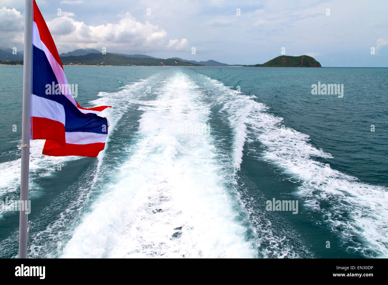 asia myanmar kho samui bay isle waving flag in thailand and south china ...