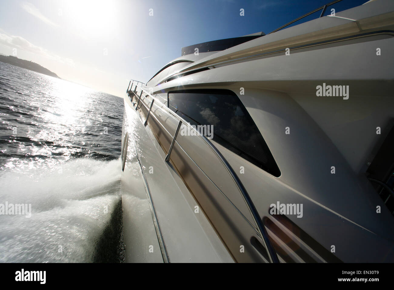 luxury motor yacht in navigation Stock Photo - Alamy