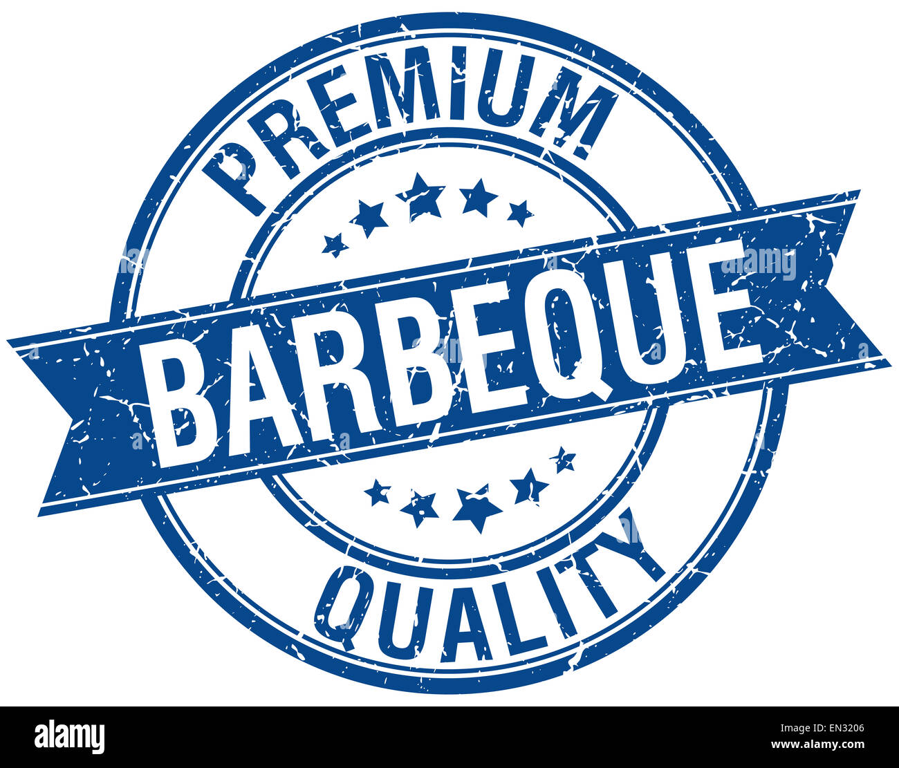 barbeque grunge retro blue isolated ribbon stamp Stock Photo - Alamy