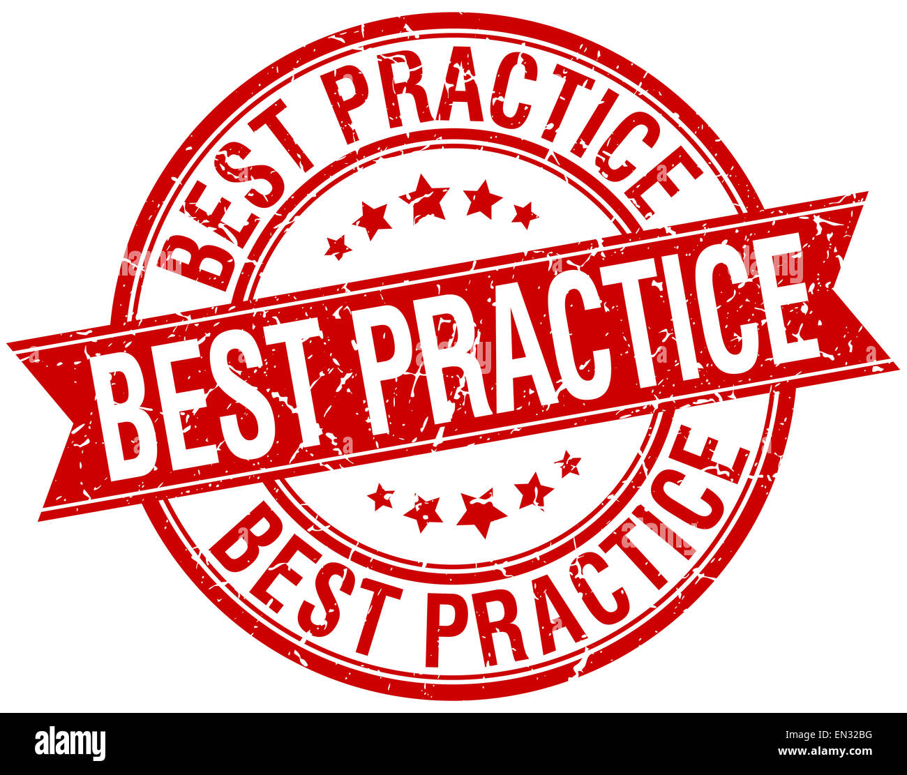 best practice grunge retro red isolated ribbon stamp Stock Photo - Alamy