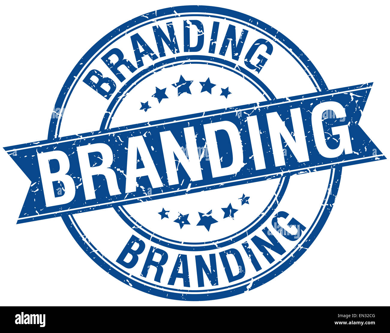 branding grunge retro blue isolated ribbon stamp Stock Photo - Alamy
