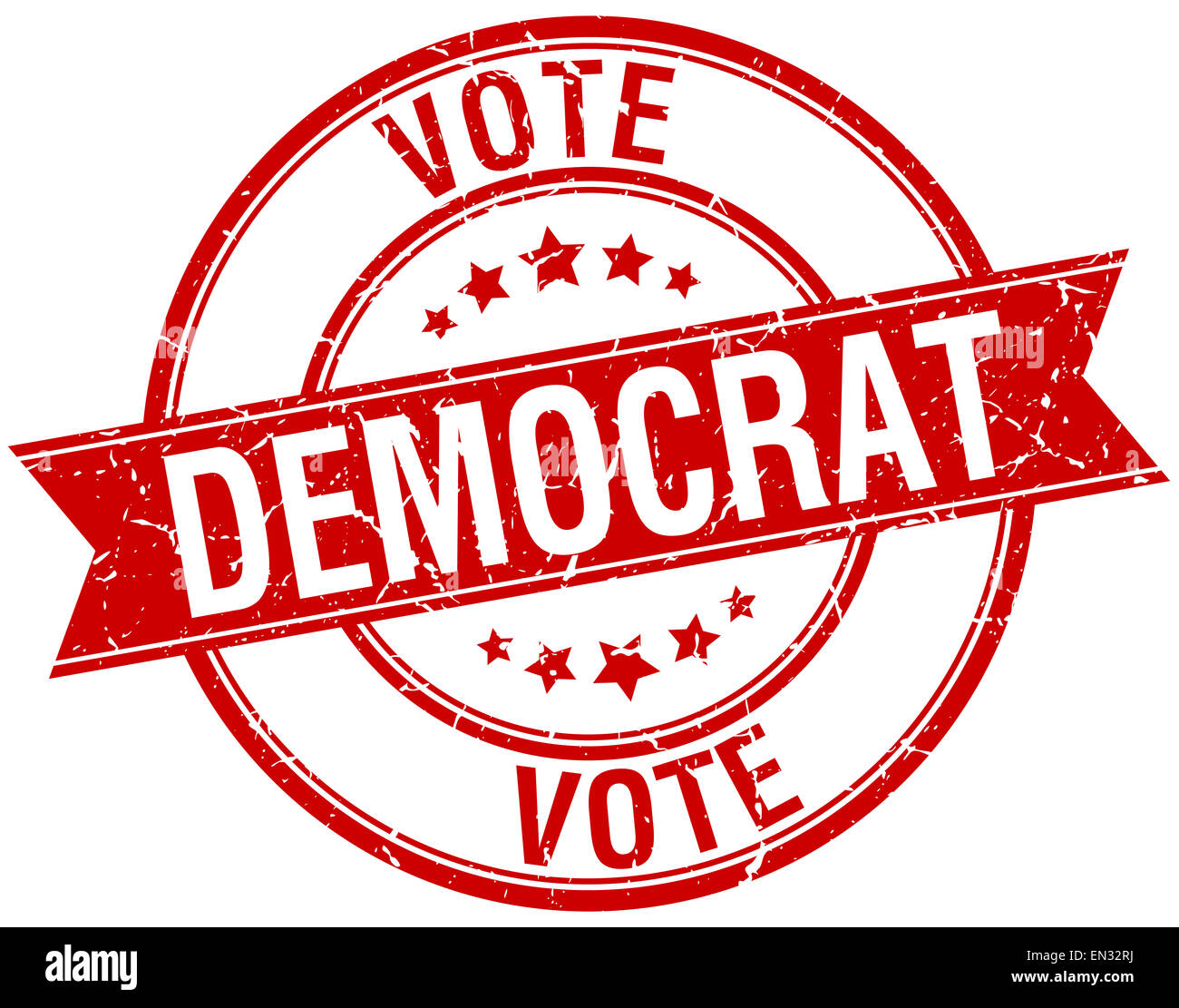 democrat grunge retro red isolated ribbon stamp Stock Photo - Alamy