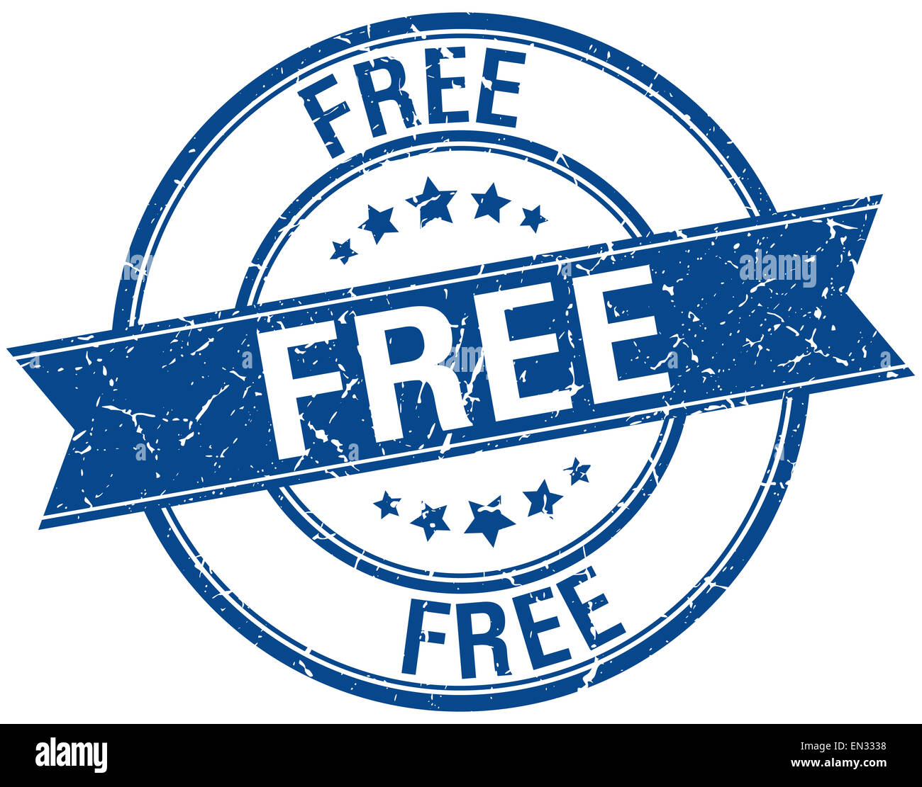 free grunge retro blue isolated ribbon stamp Stock Photo - Alamy