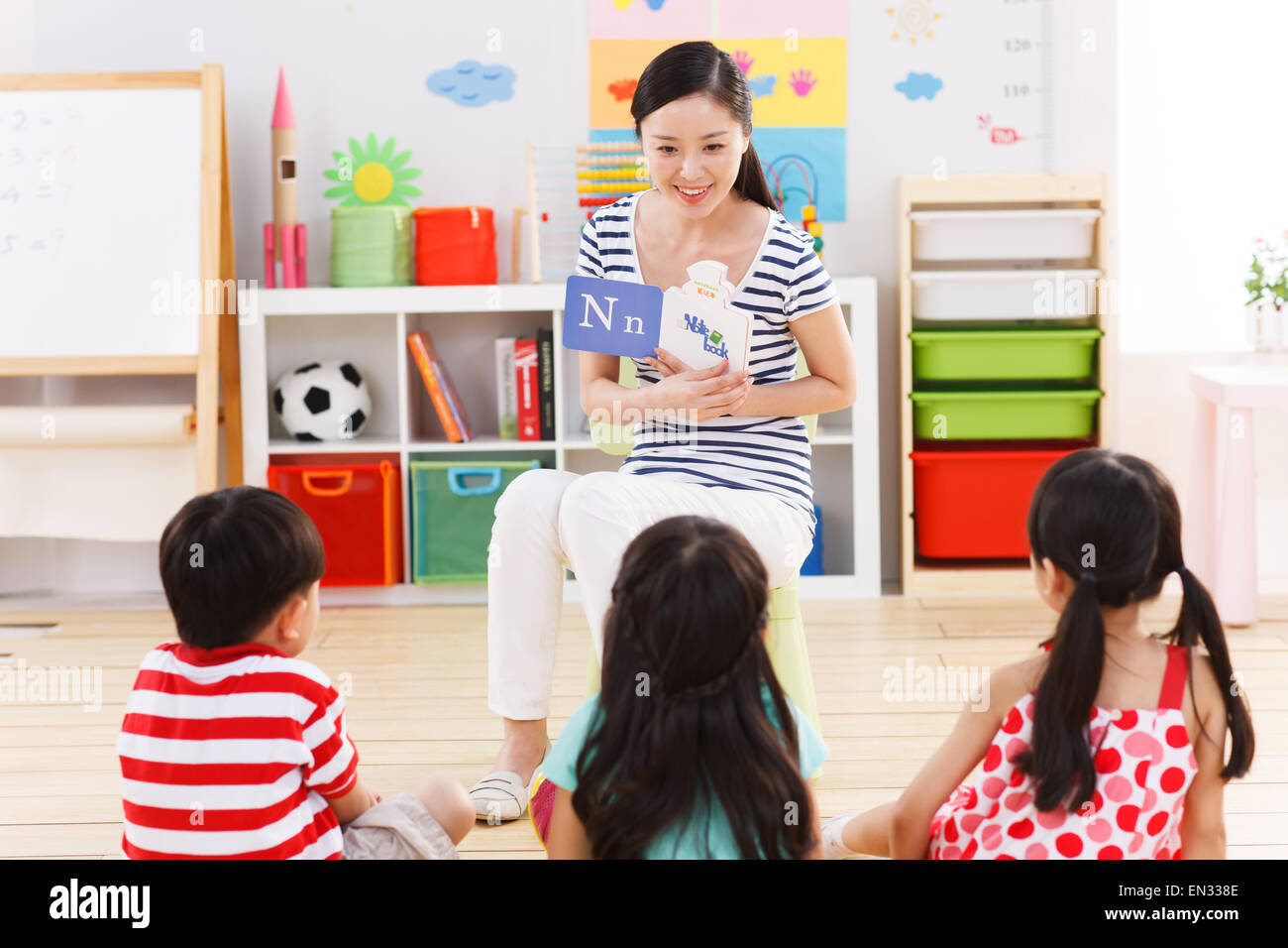 Kindergarten children in the class Stock Photo - Alamy