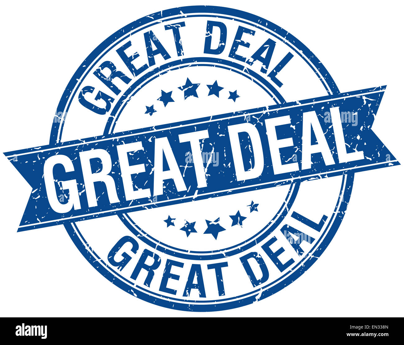 great deal grunge retro blue isolated ribbon stamp Stock Photo - Alamy