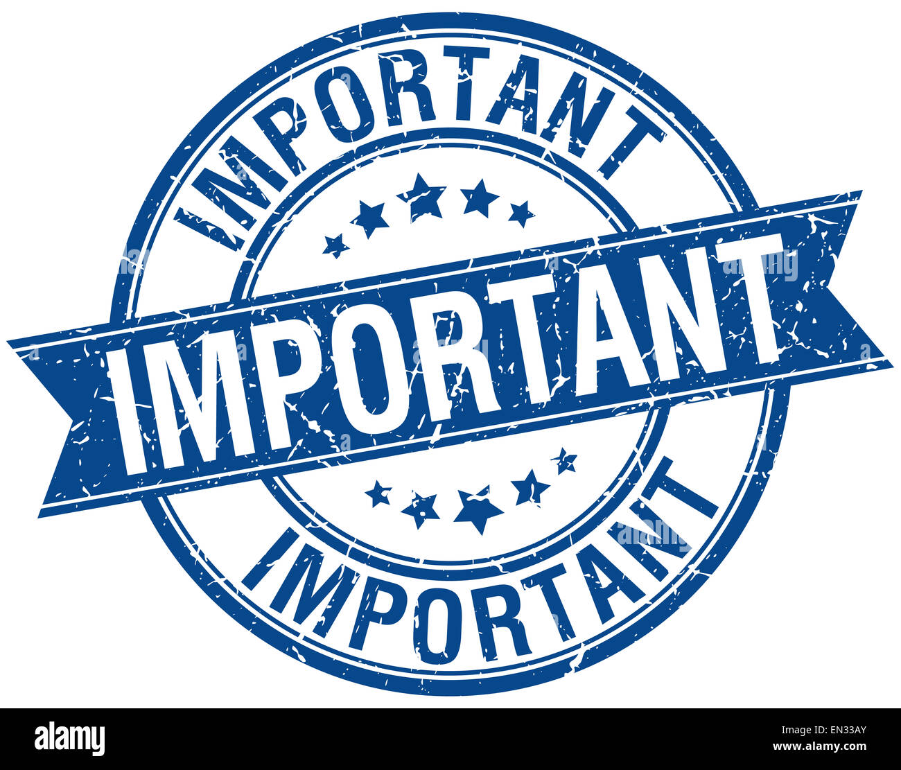 important grunge retro blue isolated ribbon stamp Stock Photo - Alamy