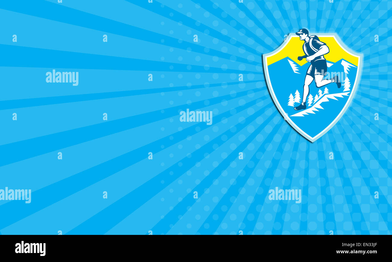 Business card showing illustration of a cross country runner running ...