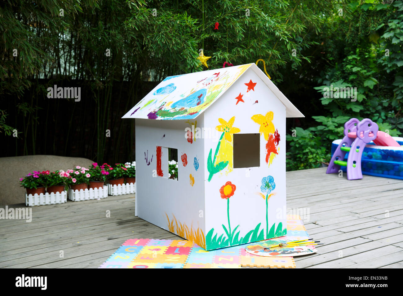 In the kindergarten toy house Stock Photo - Alamy