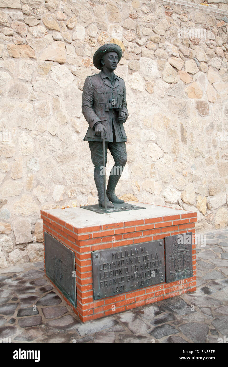 Statue of General Franco remaining, Melilla autonomous city state ...