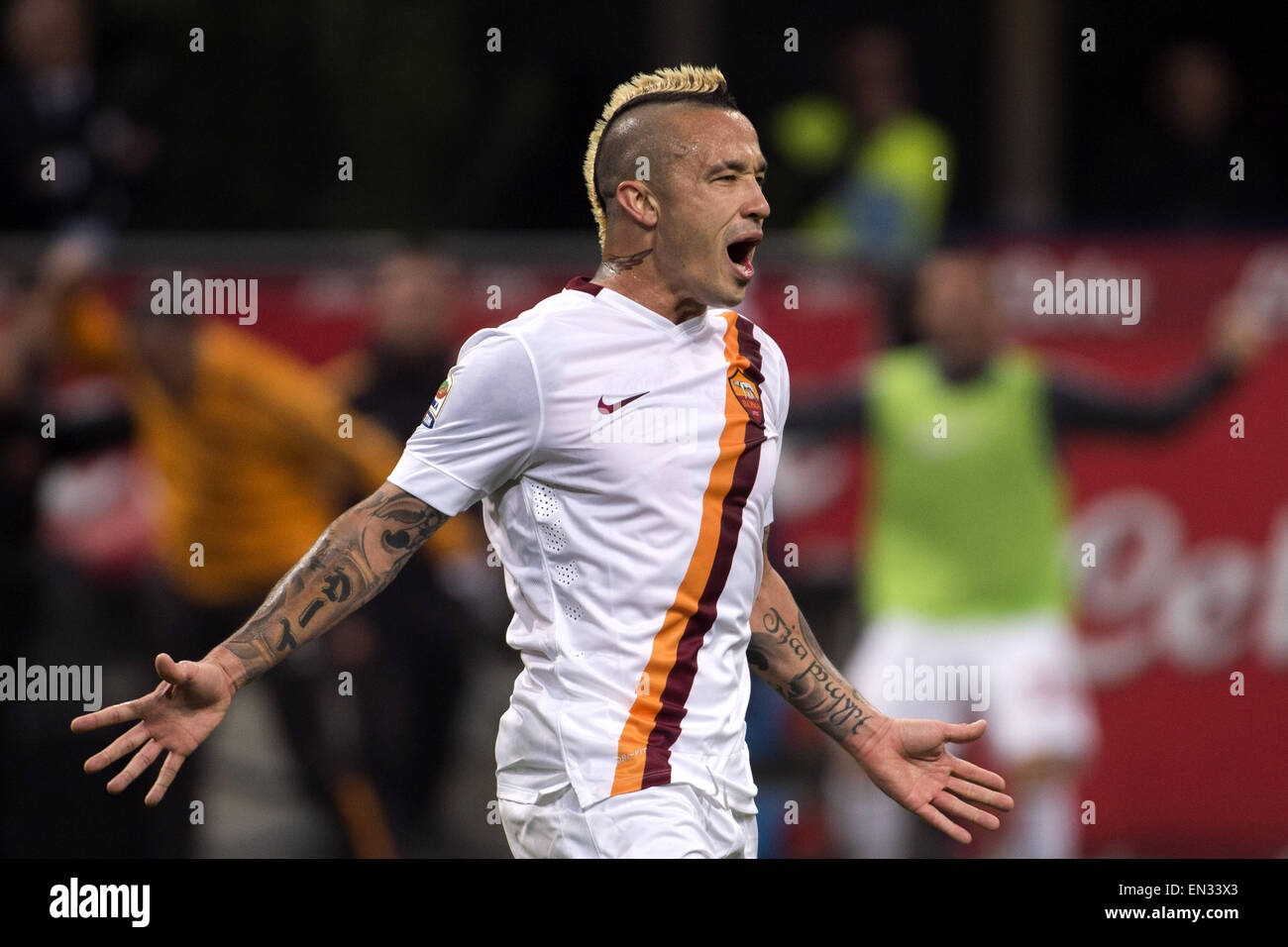 Milan, Italy. 25th Apr, 2015. Radja Nainggolan (Roma) Football/Soccer ...