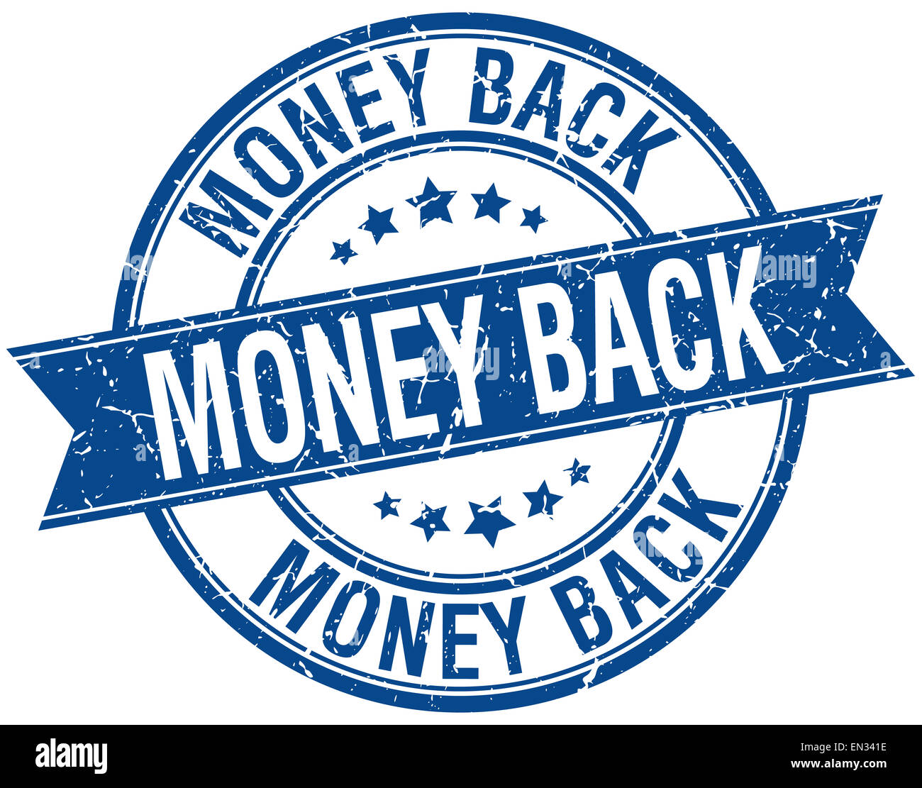 money back grunge retro blue isolated ribbon stamp Stock Photo - Alamy