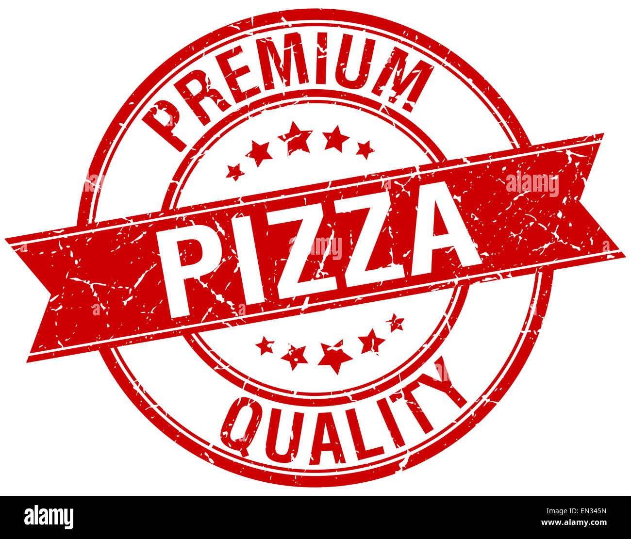 pizza grunge retro red isolated ribbon stamp Stock Photo - Alamy