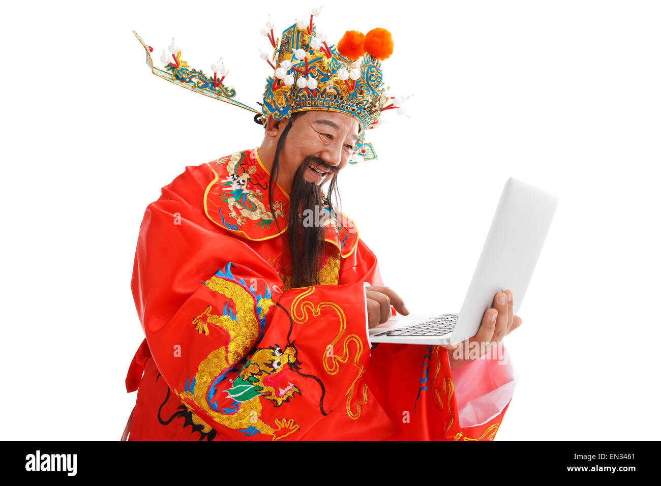 The God of wealth using computer Stock Photo - Alamy