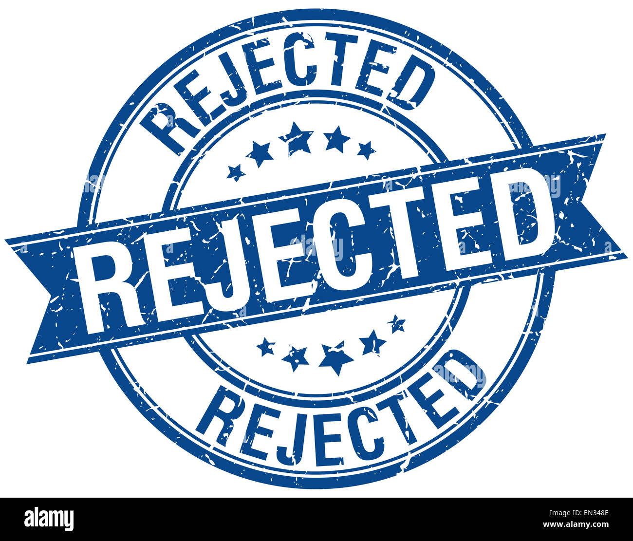 rejected grunge retro blue isolated ribbon stamp Stock Photo - Alamy