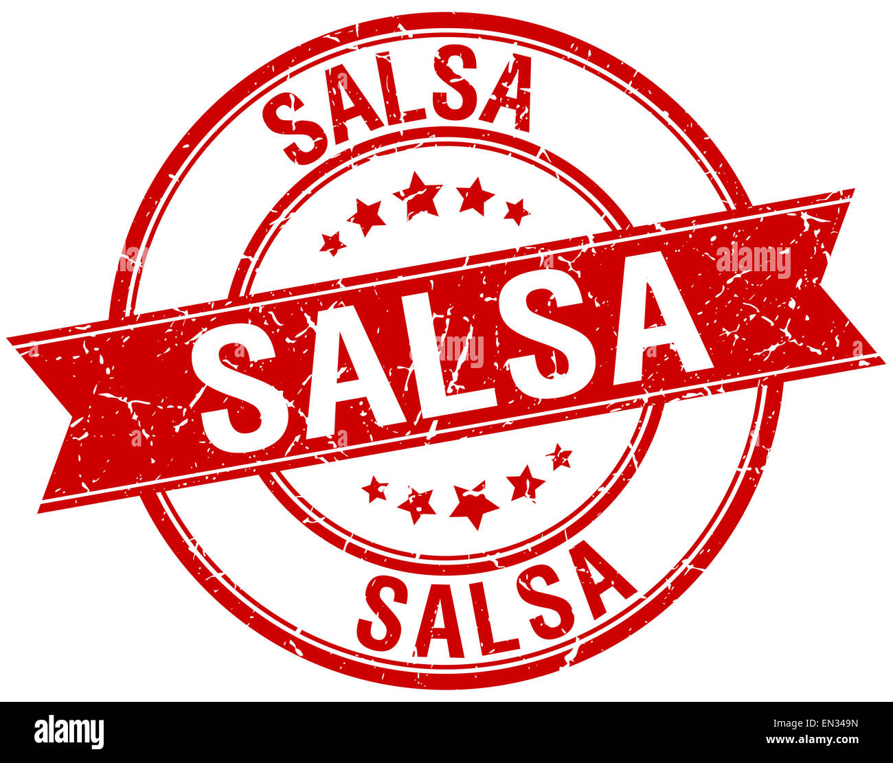 salsa grunge retro red isolated ribbon stamp Stock Photo - Alamy
