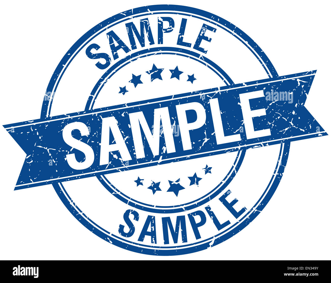 sample grunge retro blue isolated ribbon stamp Stock Photo - Alamy