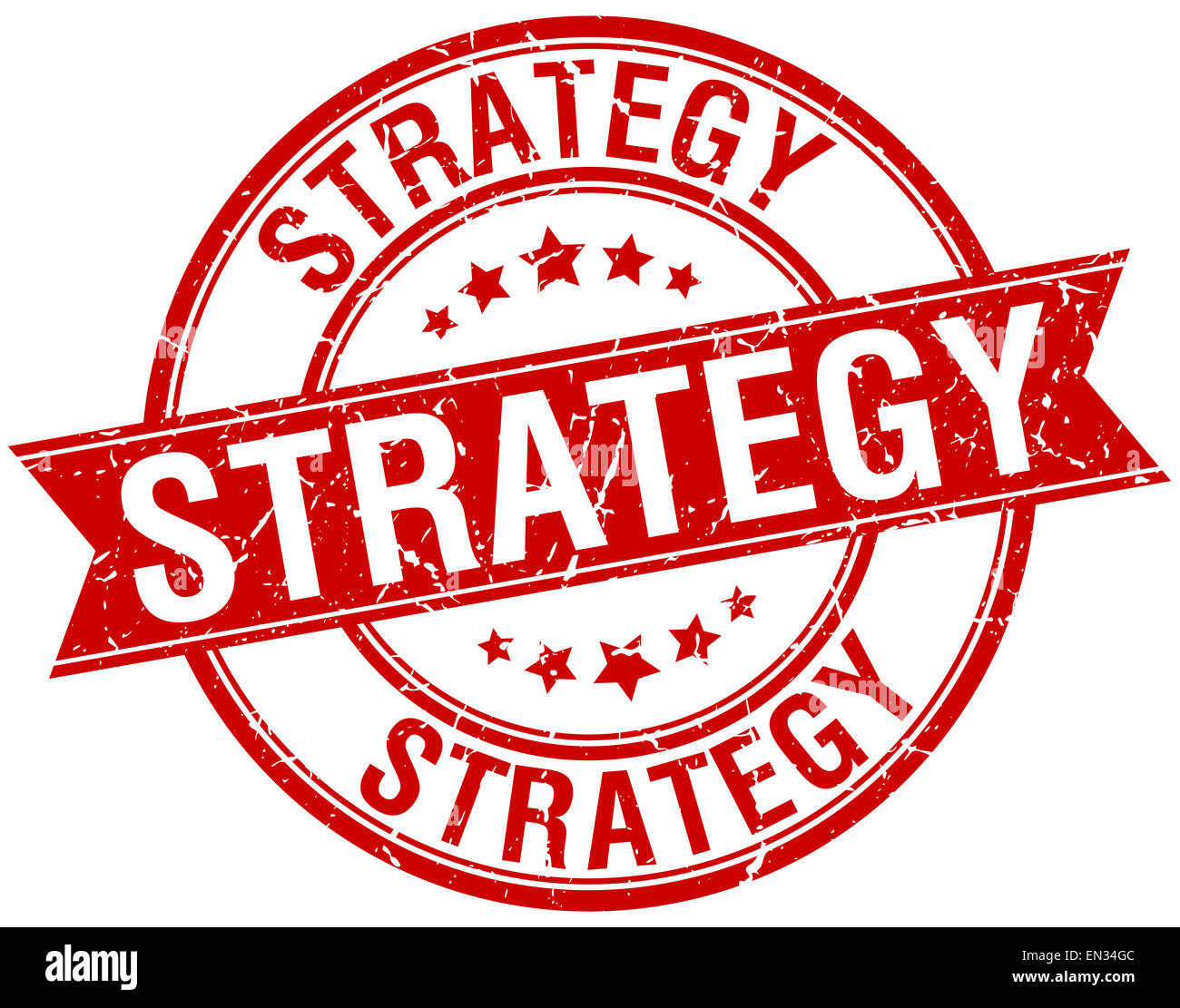 strategy grunge retro red isolated ribbon stamp Stock Photo - Alamy