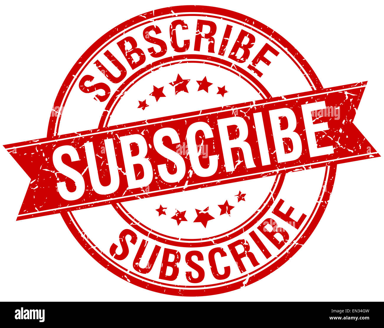 subscribe grunge retro red isolated ribbon stamp Stock Photo - Alamy