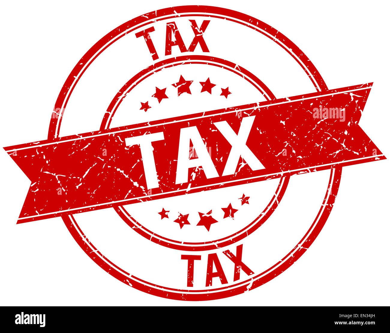 tax grunge retro red isolated ribbon stamp Stock Photo - Alamy