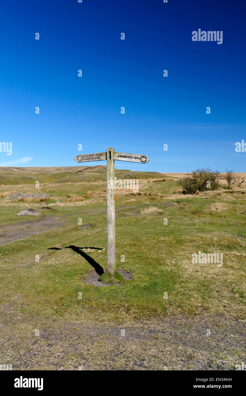Footpath direction sign post on hillside above Blaenavon, Torfaen ...