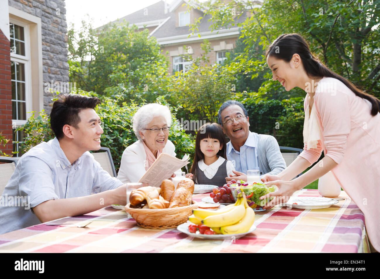 Child grandmother banana hi-res stock photography and images - Alamy