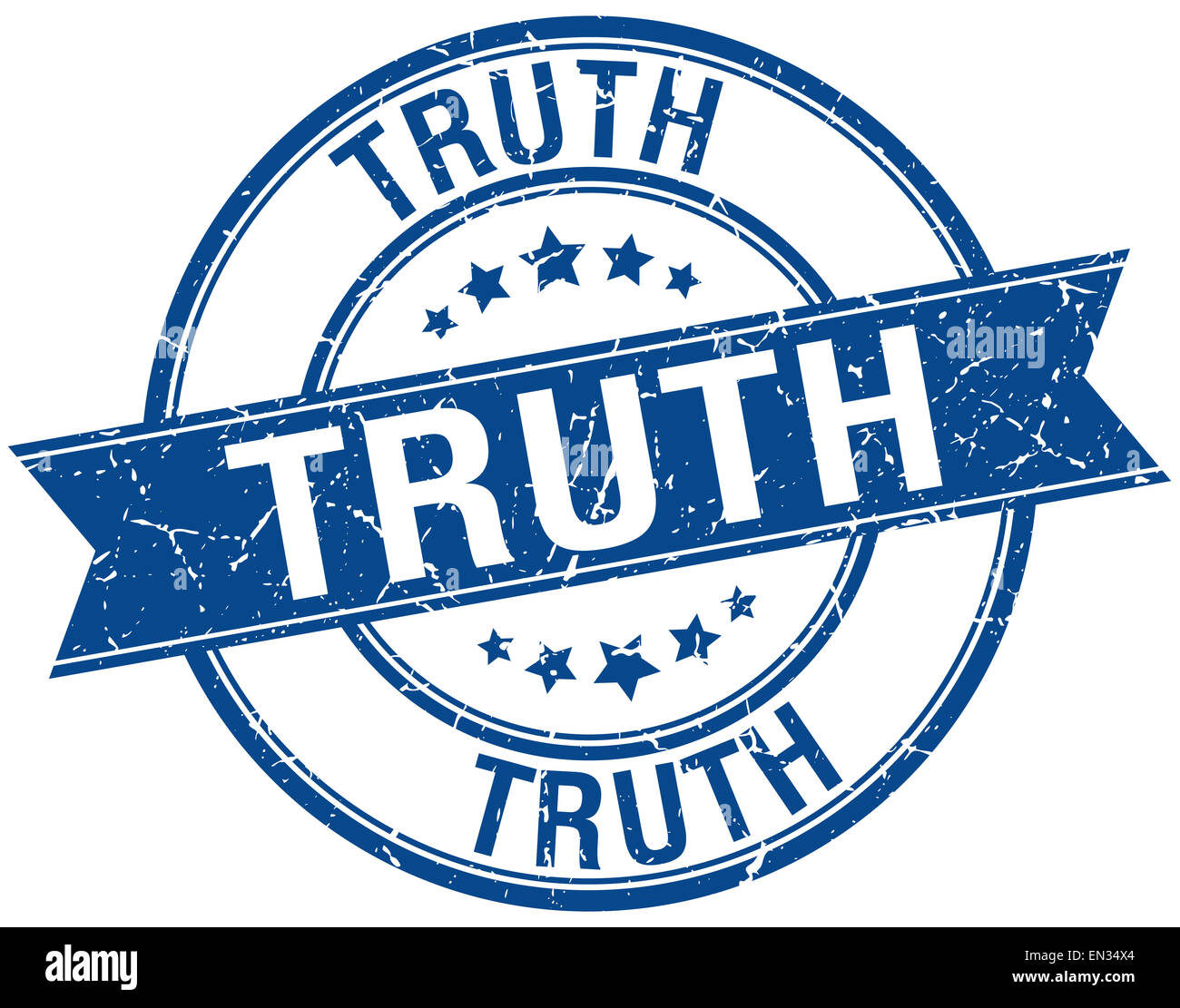 truth grunge retro blue isolated ribbon stamp Stock Photo - Alamy