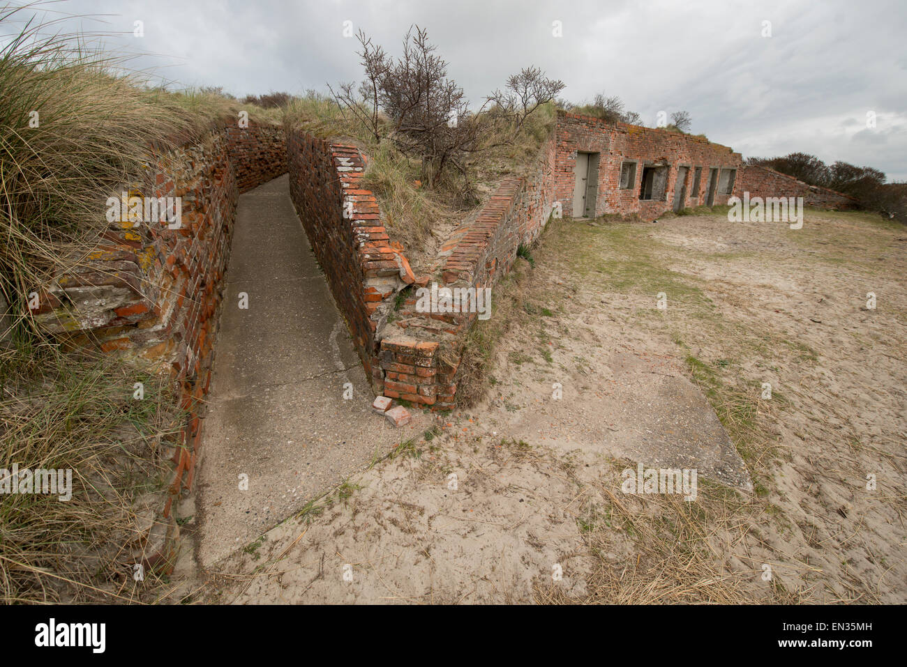 Old German bunker on the island Terschelling in the Netherlands Stock ...