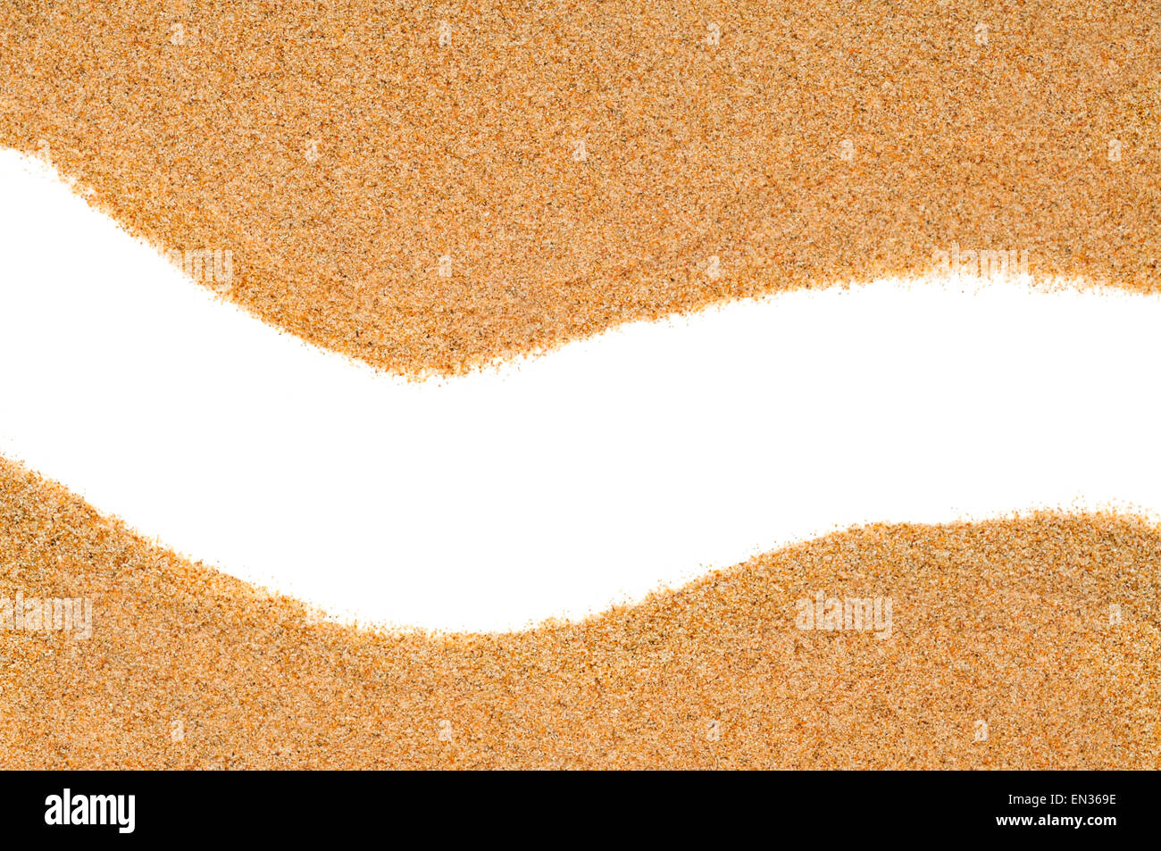 closeup of a pile of sand of a beach or a desert, on a white background ...