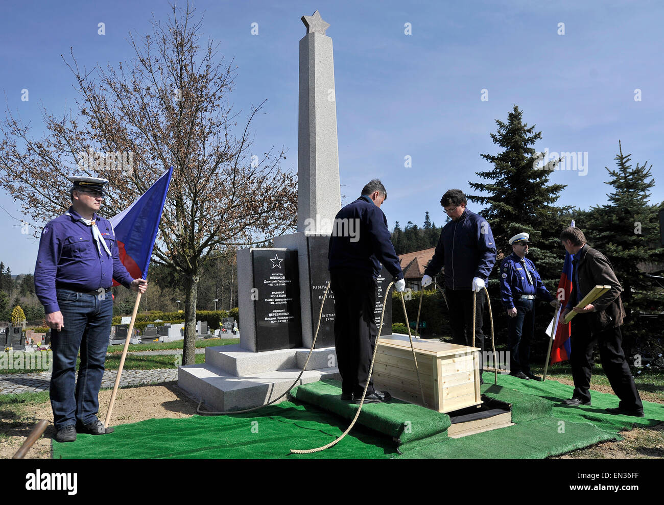 The bodily remains of seven Red Army soldiers who died during the ...